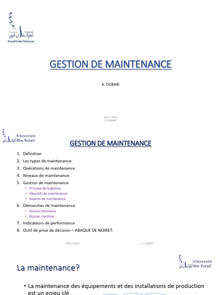 Gestion de Maintenance | PDF