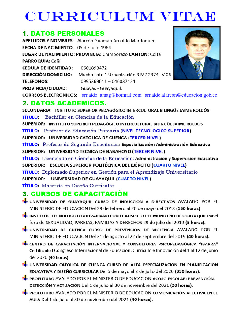 Curriculum Vitae Actualizado | PDF