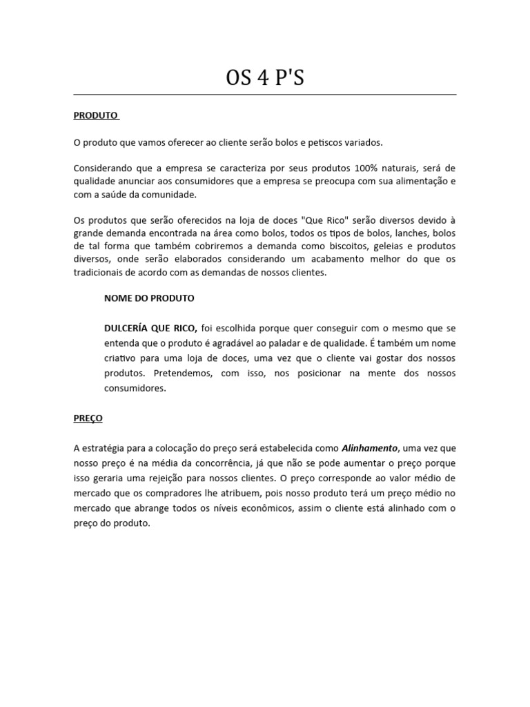 Doces Las 4ps | PDF