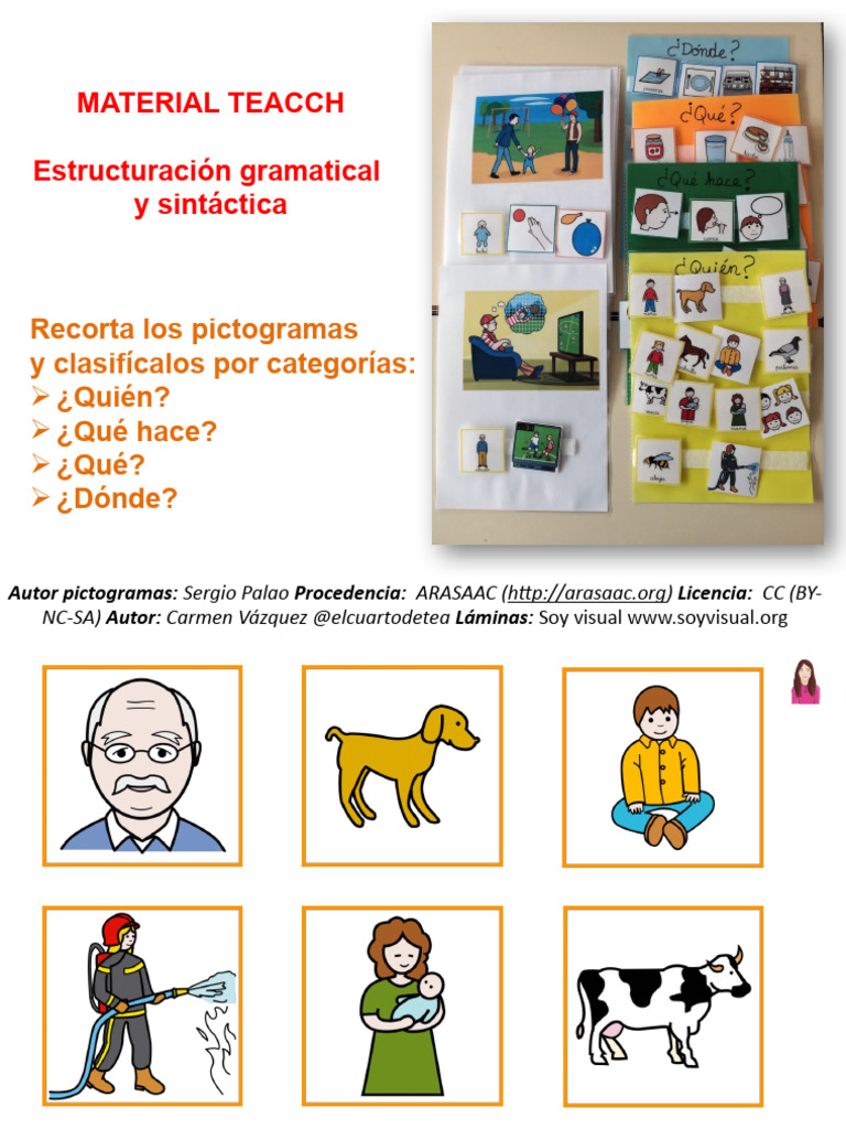 Material TEACCH Estructuracion Gramatical y Sintactica | PDF
