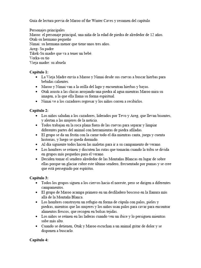 Resumen de "Maroo of the Winter Caves" | PDF | Montañas | Caza