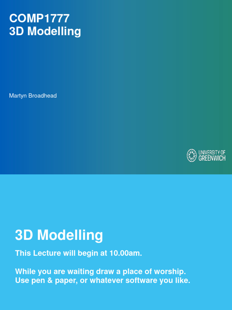 Lecture 2 - Box Modelling | PDF | 3 D Computer Graphics | 3 D Modeling