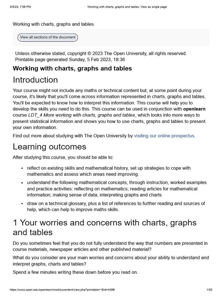 Working With Charts Graphs And Tables View As Single Page PDF