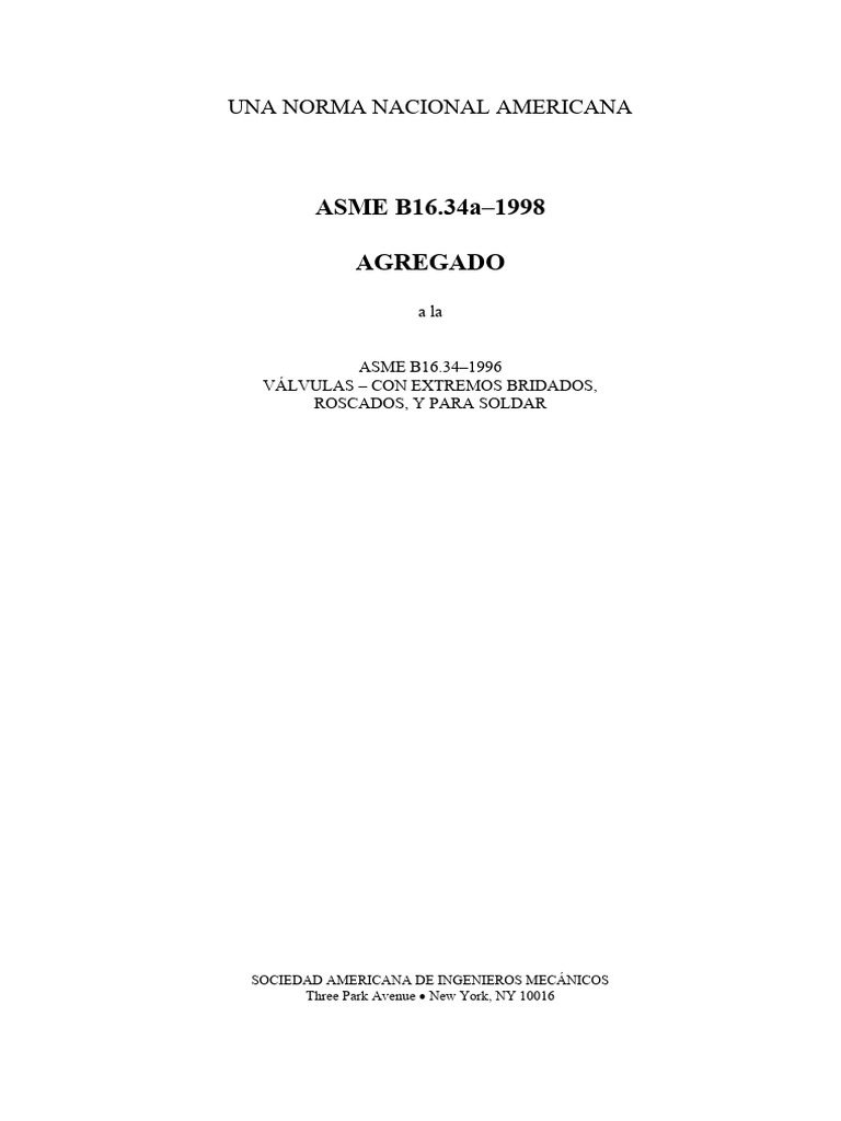 Formato Word - Agregado - ASME B16.34 Û 1996 | PDF