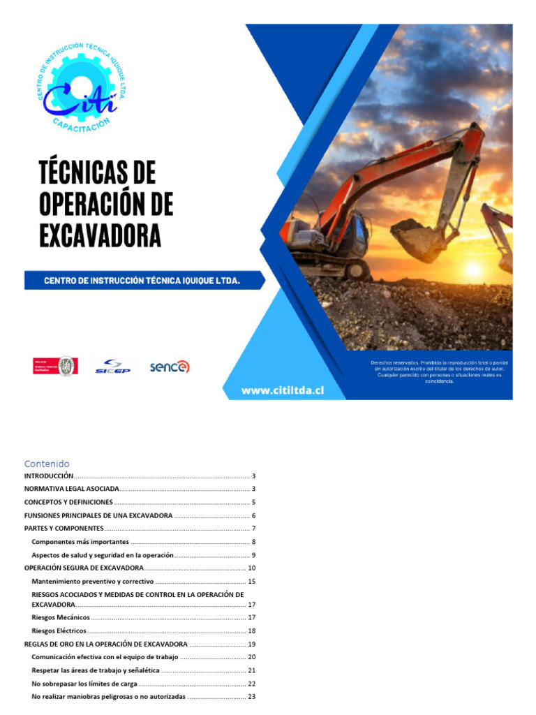 Manual Operación de Excavadora | PDF