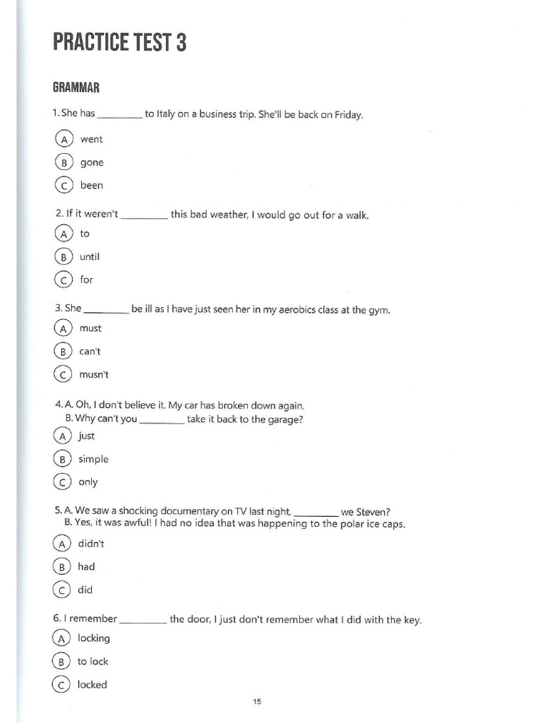 Grammar Pre-Exam 3 | PDF