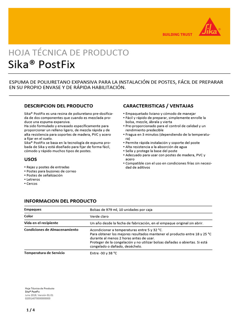 Sika Postfix | PDF