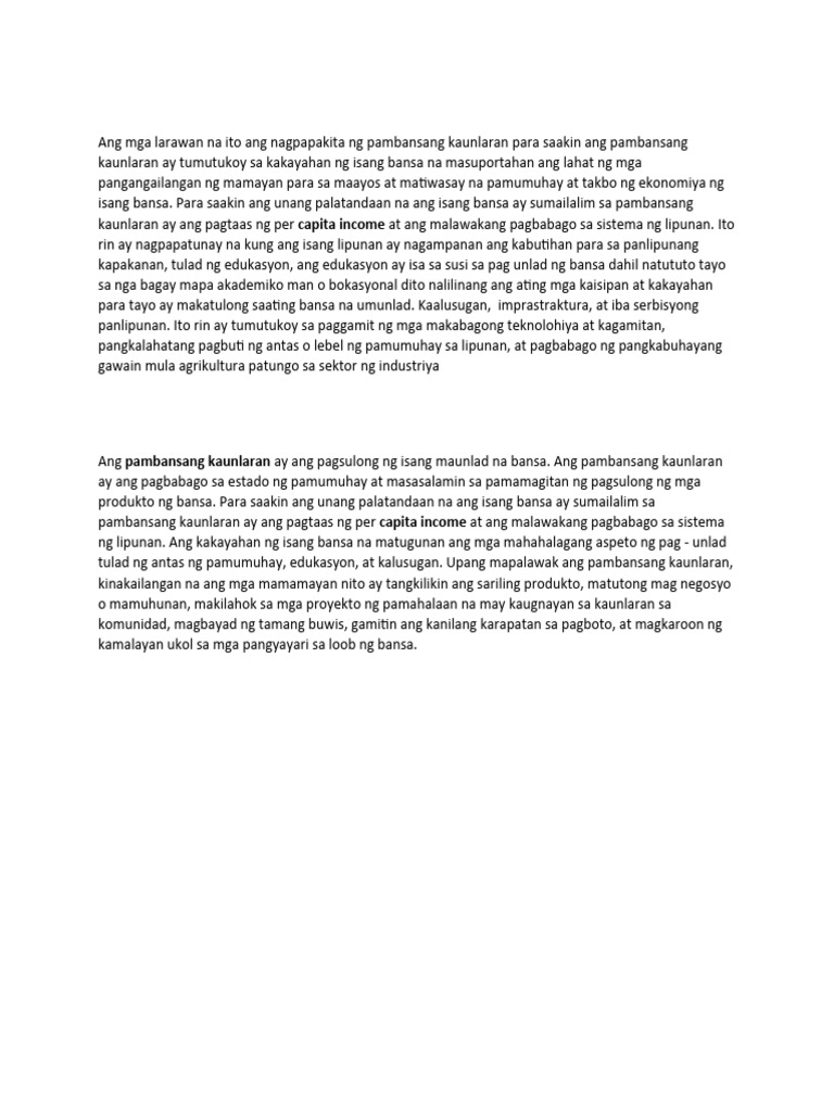 Ang mga larawan na ito ang nagpapakita ng pambansang kaunlaran para ...