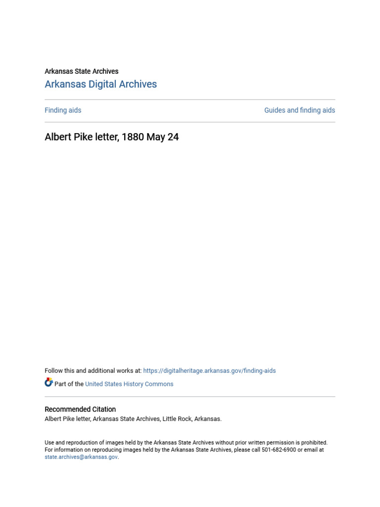 Albert Pike Letter 1880 May 24 | PDF | Politics Of The United States ...