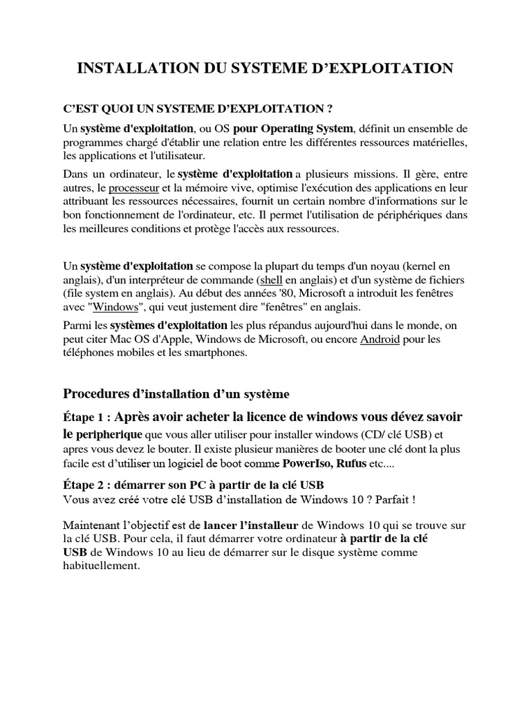 Installation de Windows 10 étape par étape | PDF | Système d ...