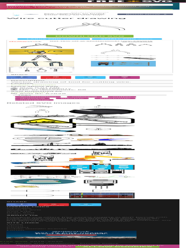 Wire Cutter Drawing Free SVG | PDF