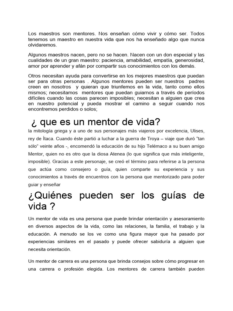 El papel de los mentores en la vida | PDF | Odiseo