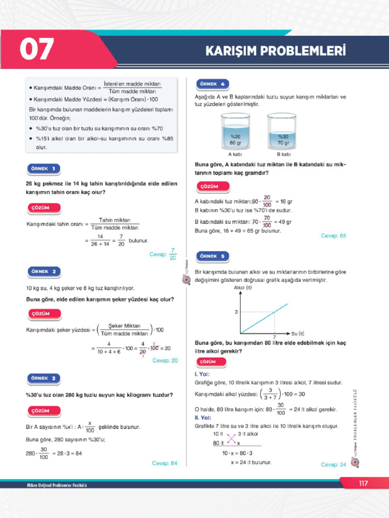 Karişim Problemleri̇ 7.ders | PDF