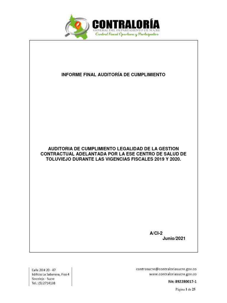 Auditoria de Cumplimiento | PDF