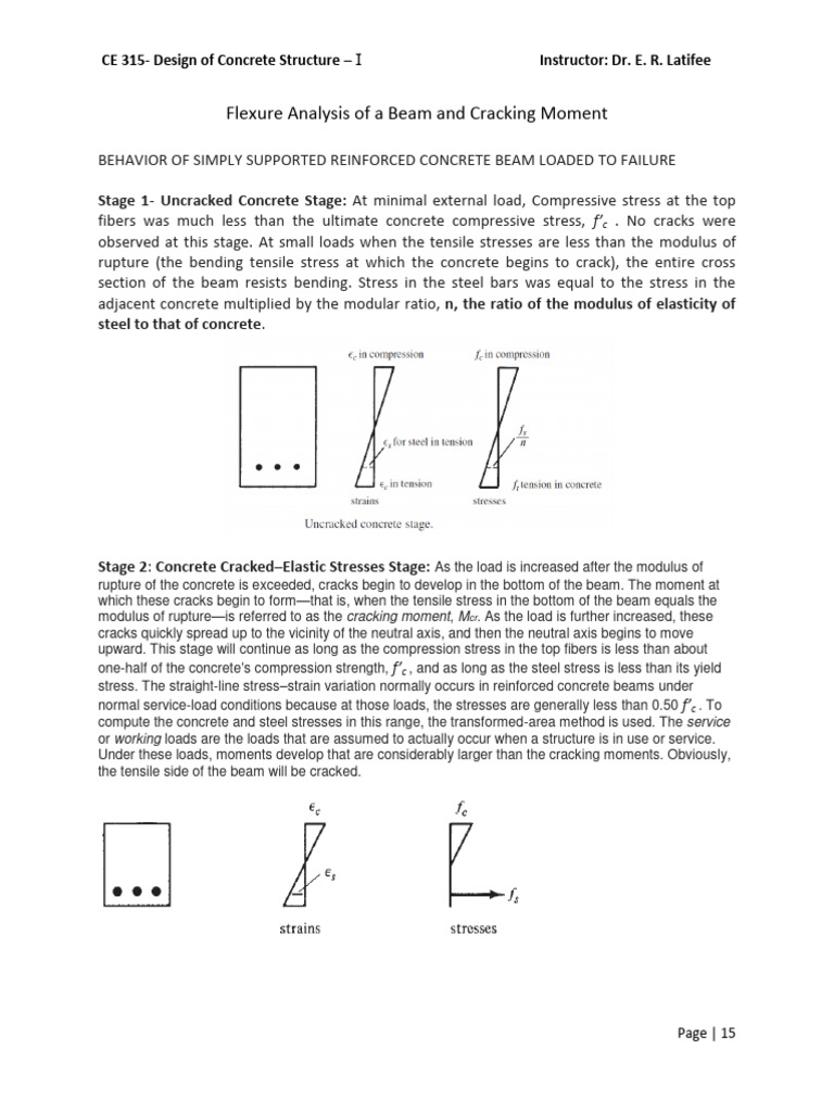 Flexure Analysis of A Beam and Cracking Moment | PDF