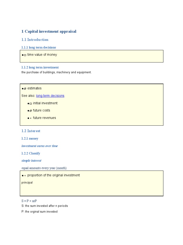Capital Investment Appraisal | PDF | Net Present Value | Internal Rate ...
