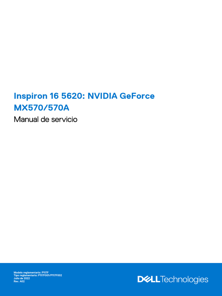 Inspiron 16 5620 Service Manual mx570 Es XL | PDF | Bios | Descarga ...