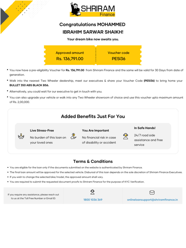 SFL - Voucher - MOHAMMED IBRAHIM SARWAR SHAIKH | PDF