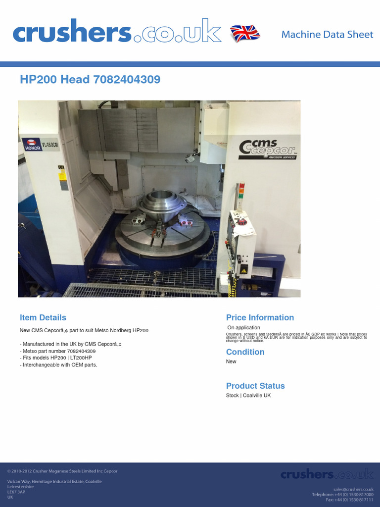 HP200 Head 7082404309 | PDF