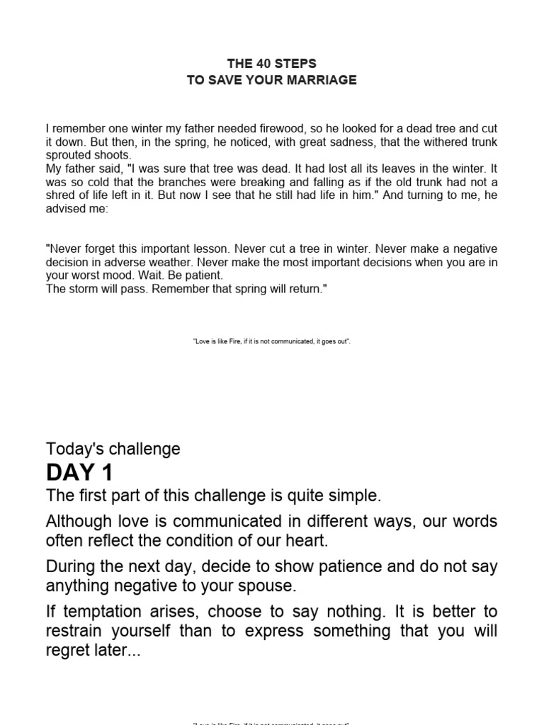 40-Day Fireproof Marriage Challenge | PDF | Love | Forgiveness
