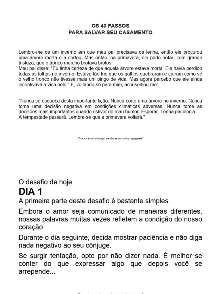 40 Etapas Do Filme FIREPROOF | PDF