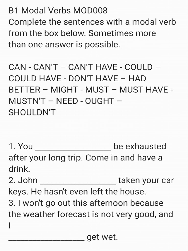 Modals Exercises Part 2 | PDF