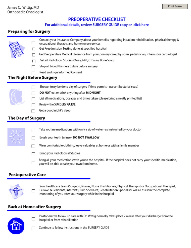 Perioperative Checklist