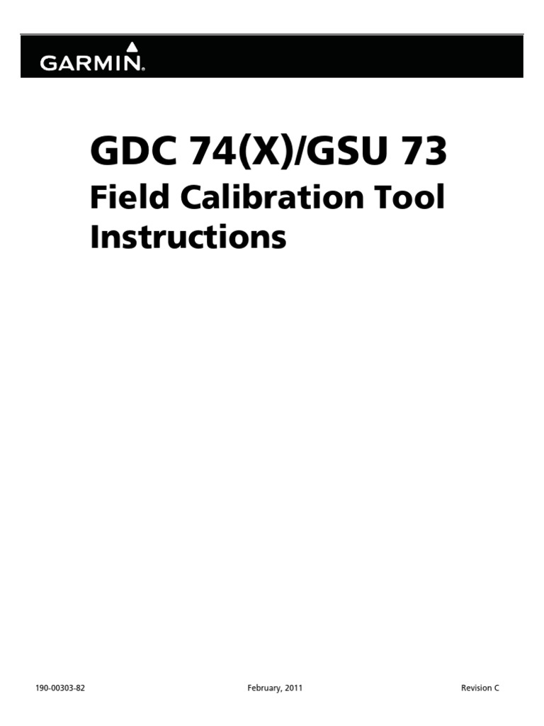 GDC 74 (X) /GSU 73: Field Calibration Tool Instructions | PDF