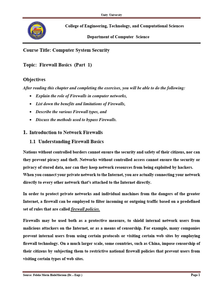Feleke Firewall Note 2023 | PDF | Proxy Server | Firewall (Computing)