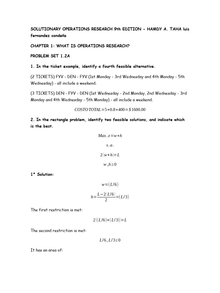 Operations Research Solution 9th Edition | PDF | Teaching Methods ...