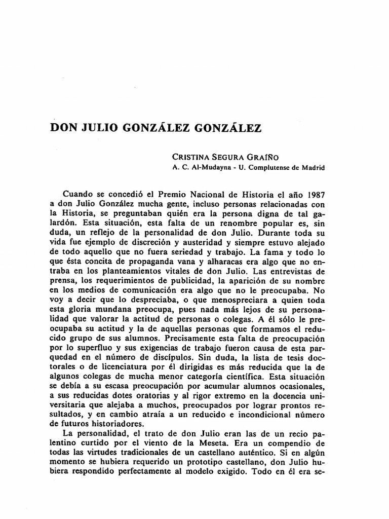 Legado de Don Julio González González | PDF