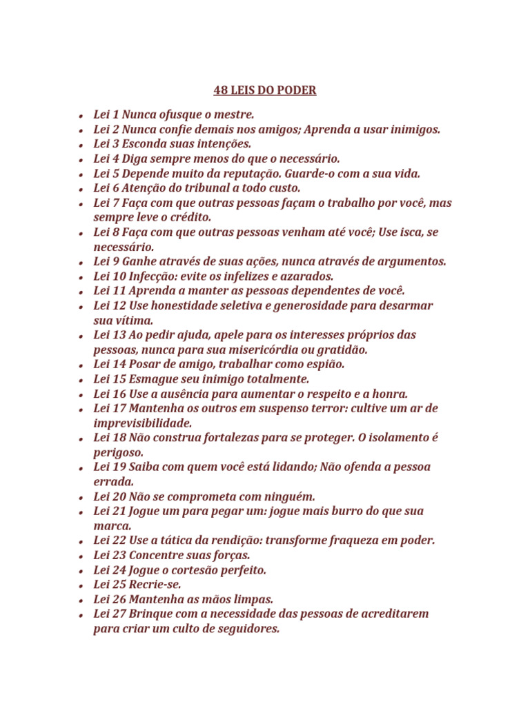 48 Leis Do Poder | PDF