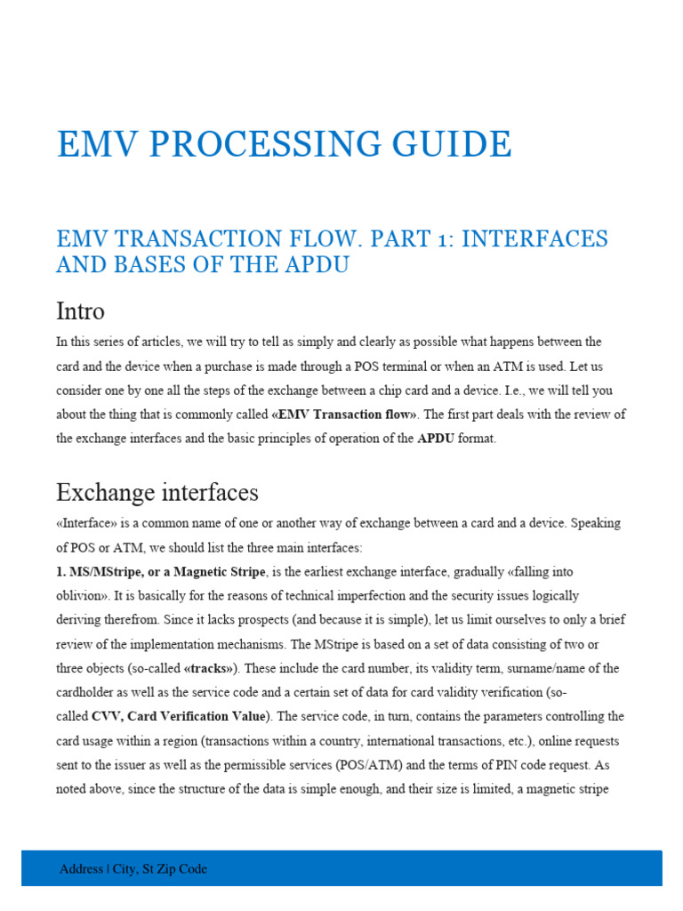 Emv Processing Guide | PDF | Emv | Smart Card