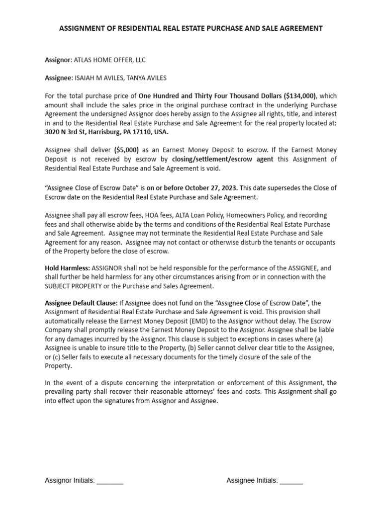 Assignment - 3020 N 3rd ST, Harrisburg, PA 17110, USA | PDF | Assignment (Law) | Private Law