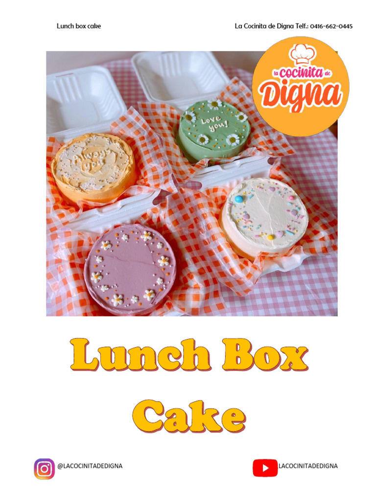 Recetas de Lunch Box Cake | PDF | Crema | Chocolate