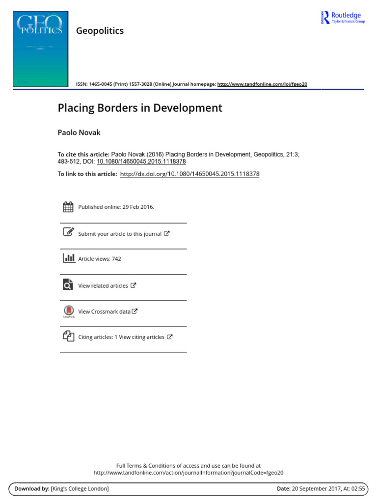 Borders & Development Nexus | PDF | Social Science | Art