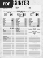 Hunter: The Reckoning 5E Character Sheet | PDF | Role Playing Games