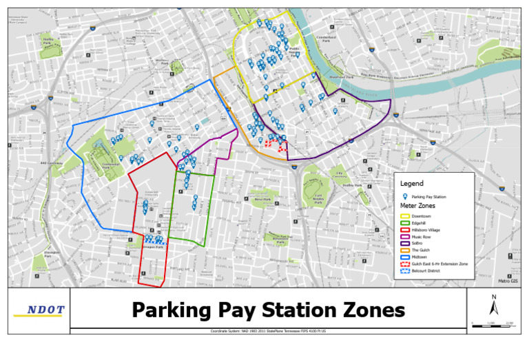 Nashville Parking Pay Station Zones Map | PDF