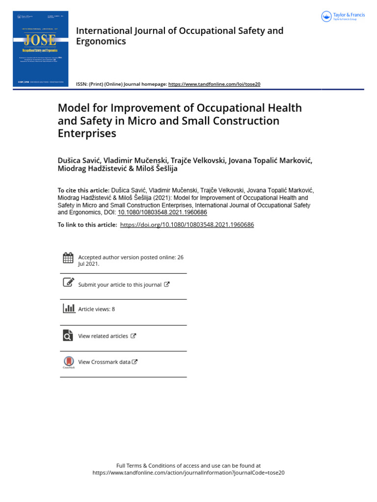 OHS Model For SMEs | PDF | Occupational Safety And Health | Risk