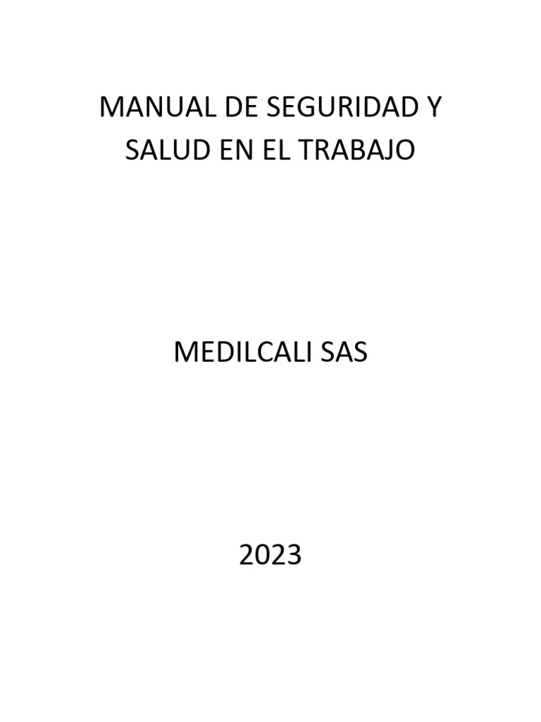 MANUAL DE SEGURIDAD Y SALUD EN EL TRABAJO | PDF