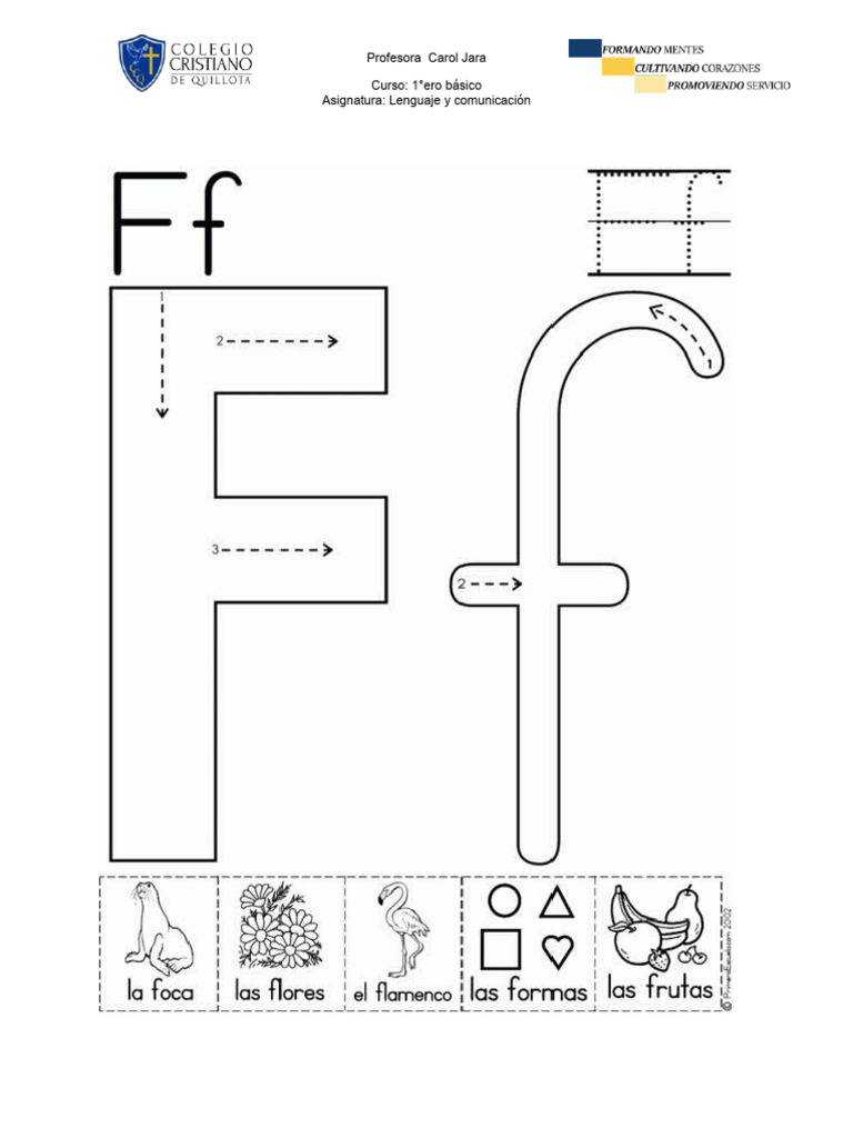 Letra F Fa Fe Fi Fo Fu | PDF | Artes del lenguaje y disciplina