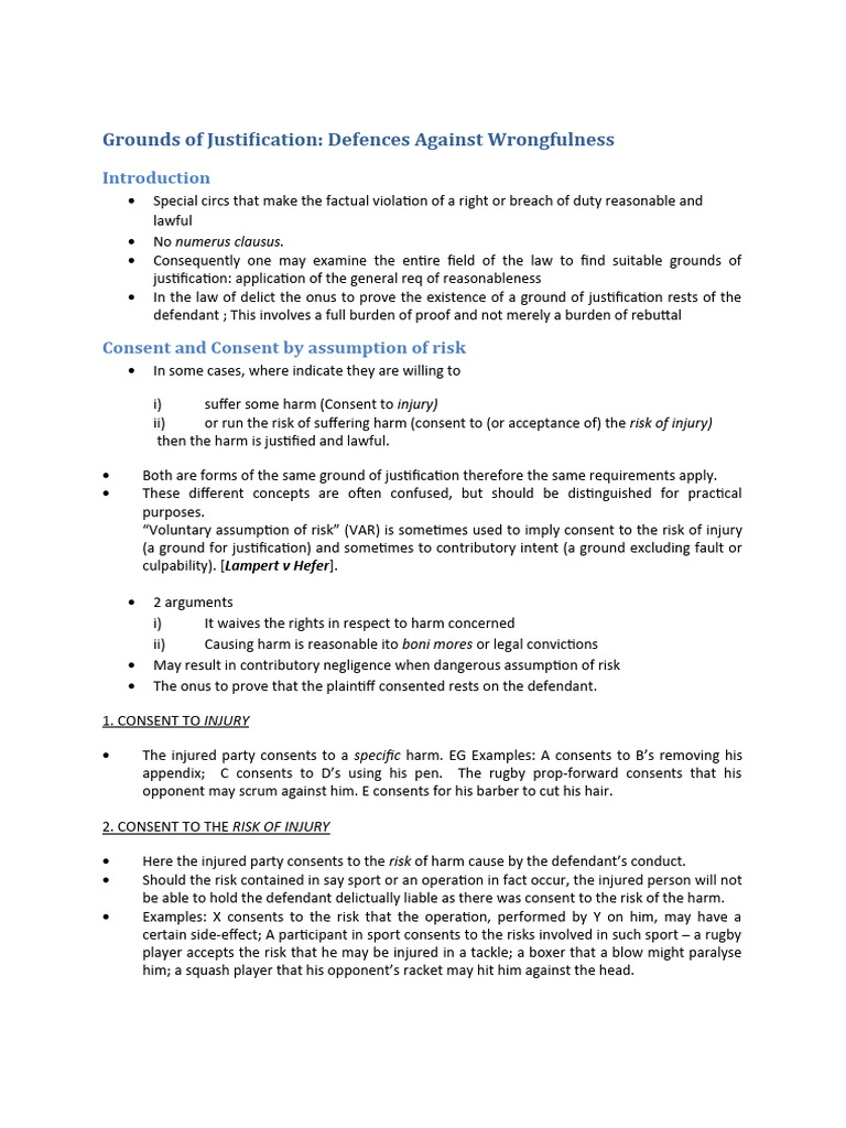 Legal Defenses in Delict Cases | PDF | Finance & Money Management