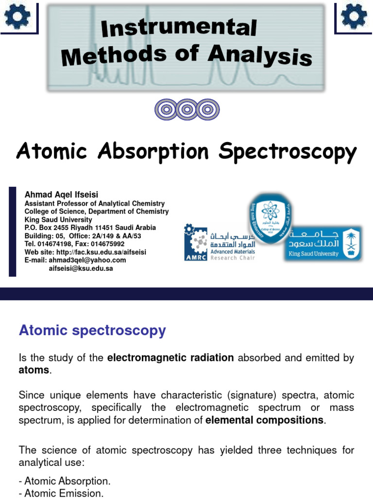 6 Atomic Spectroscopy 1 0 | PDF | Atomic Absorption Spectroscopy | Absorption Spectroscopy