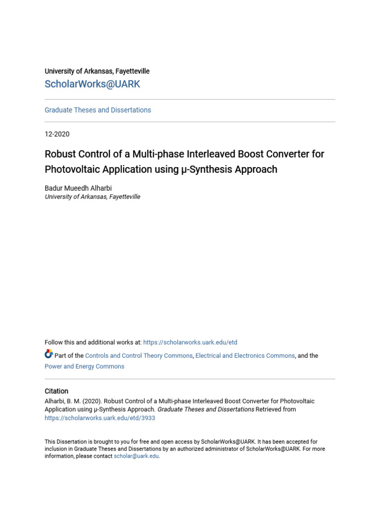 Robust Control of A Multi-Phase Interleaved Boost Converter | PDF | Direct Current | Photovoltaics