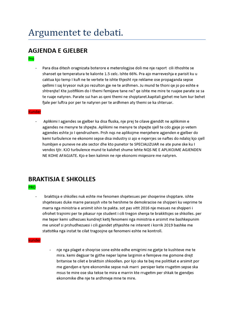 Argumentet Te Debati | PDF