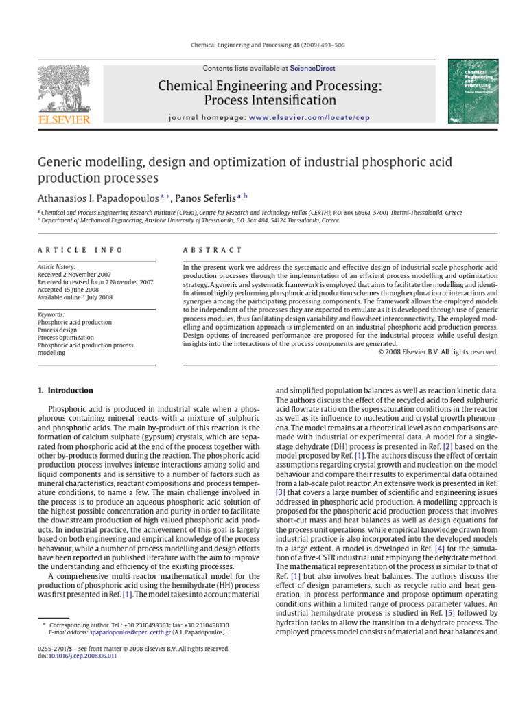 Phosphoric Acid Process Optimization | PDF | Mathematical Optimization ...