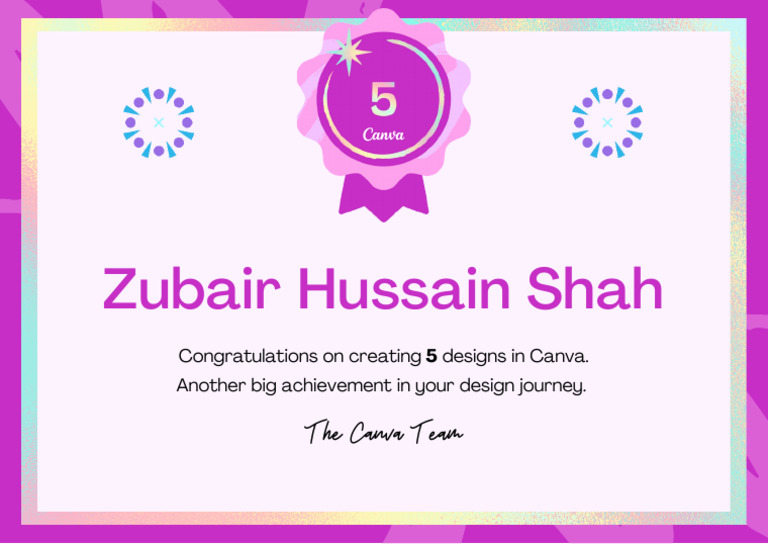Canva 5 Design Milestone Badge | PDF
