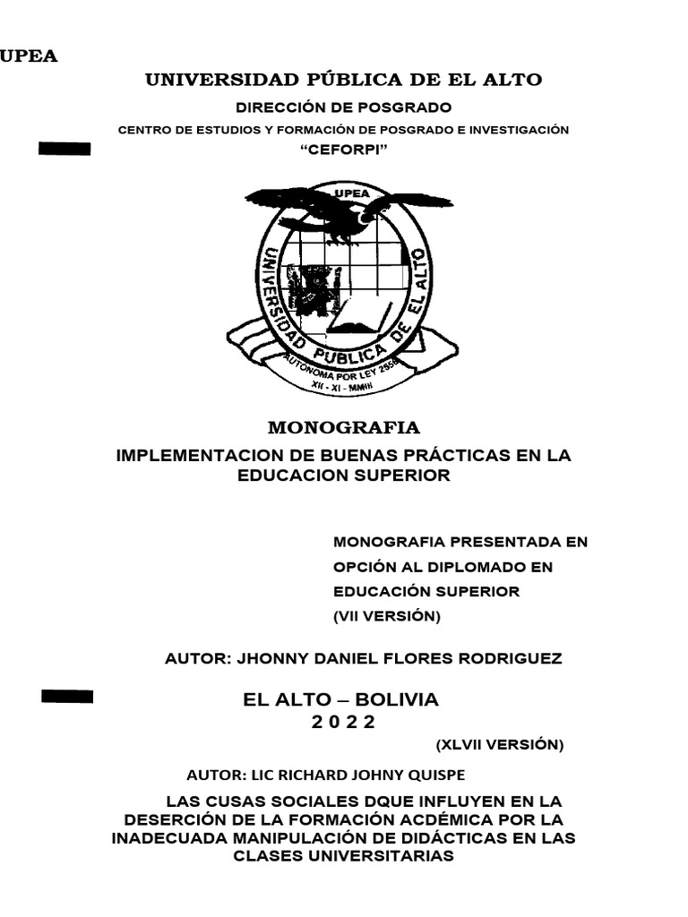 Upea Monografia Con Titullo | PDF