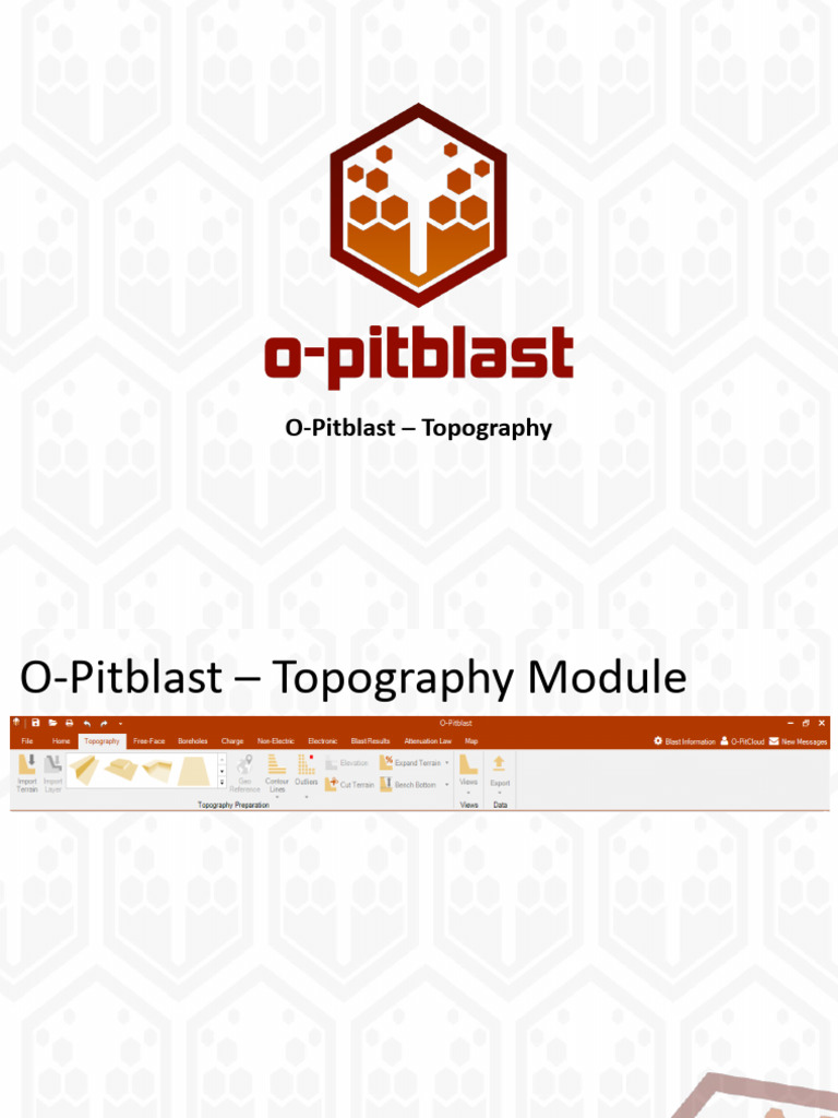 4 - O-Pitblast - Topography Module | Download Free PDF | Contour Line | Civil Engineering