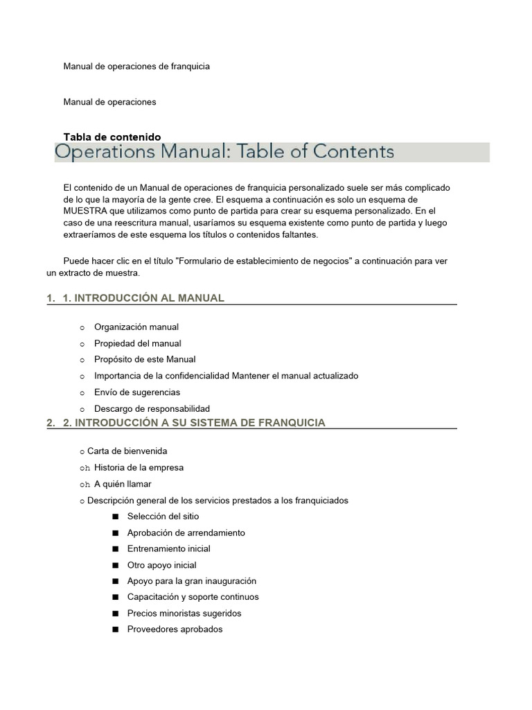 Manual de Operaciones de Franquicia | PDF | Corporaciones | Impuestos